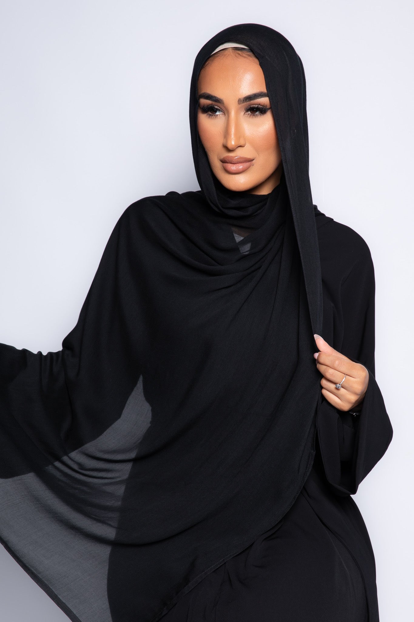 Black premium modal hijab – Sayyida Collection